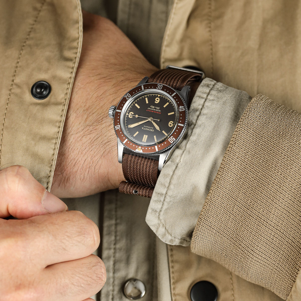 Ocean-Scout Dive Watch Sienna Brown - Geckota