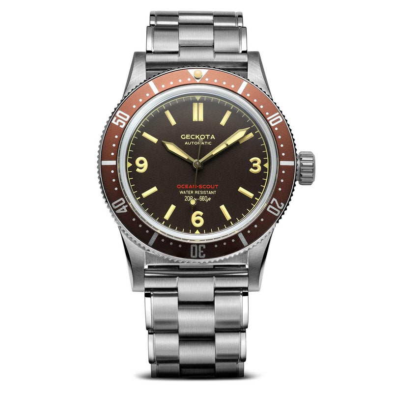 Ocean-Scout Dive Watch Sienna Brown - Geckota