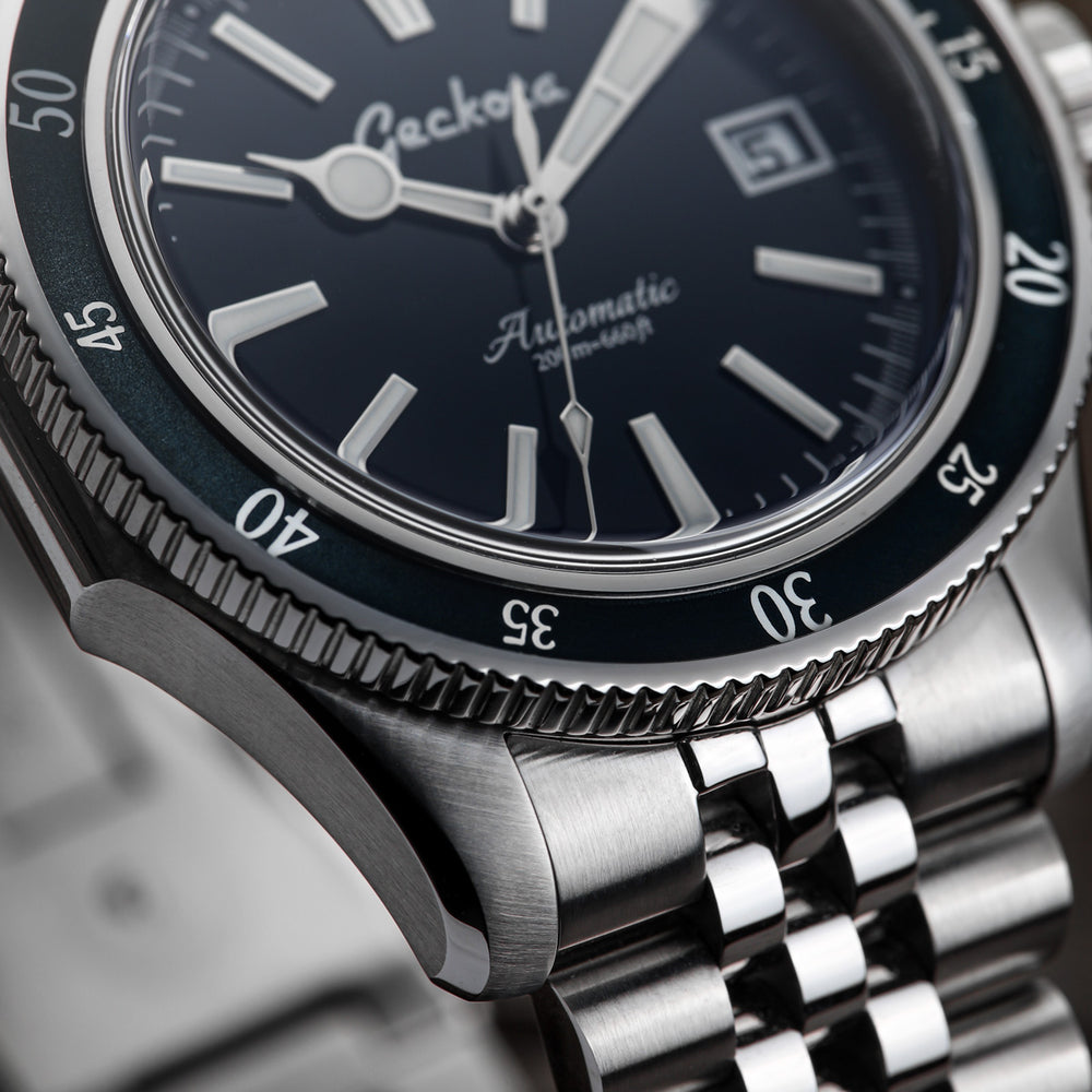 Geckota Sea Hunter Dive Watch - Blue Bezel